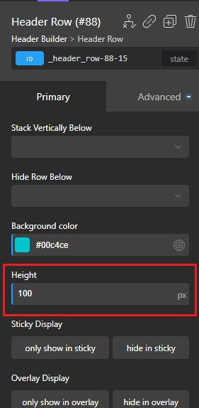 Oxygen 4.0.1: Header Builder>Header Row> Primary - height only displays PX and not %, em, auto ...