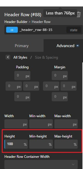 Oxygen 4.0.1: Header Builder>Header Row> Primary - height only displays PX and not %, em, auto ...