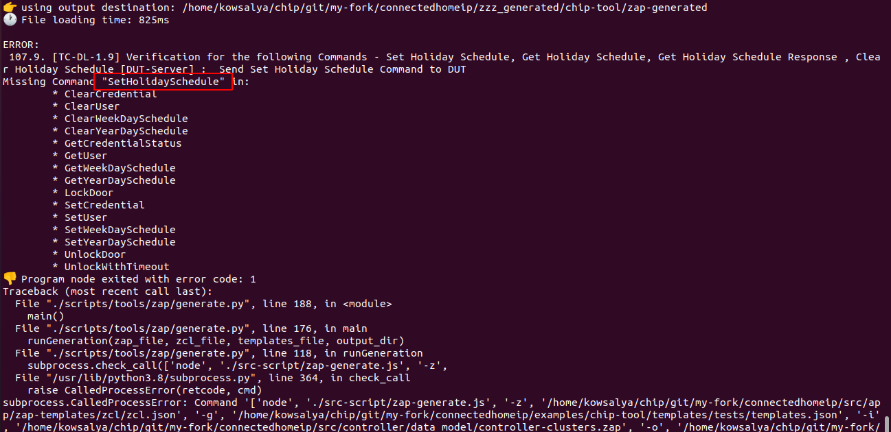[TC-DL-1.9] Door Lock cluster Commands are missing in yaml · Issue #16630 · project-chip ...