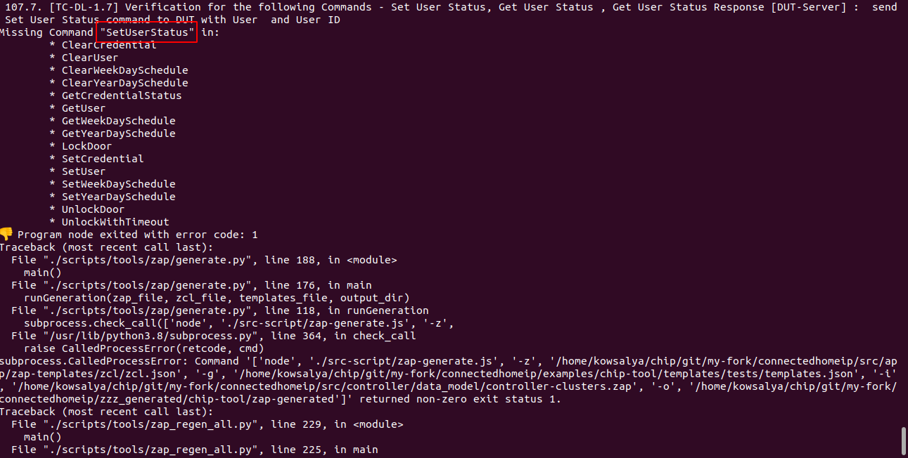 [TC-DL-1.7] Door Lock cluster Commands are missing in yaml · Issue #16636 · project-chip ...
