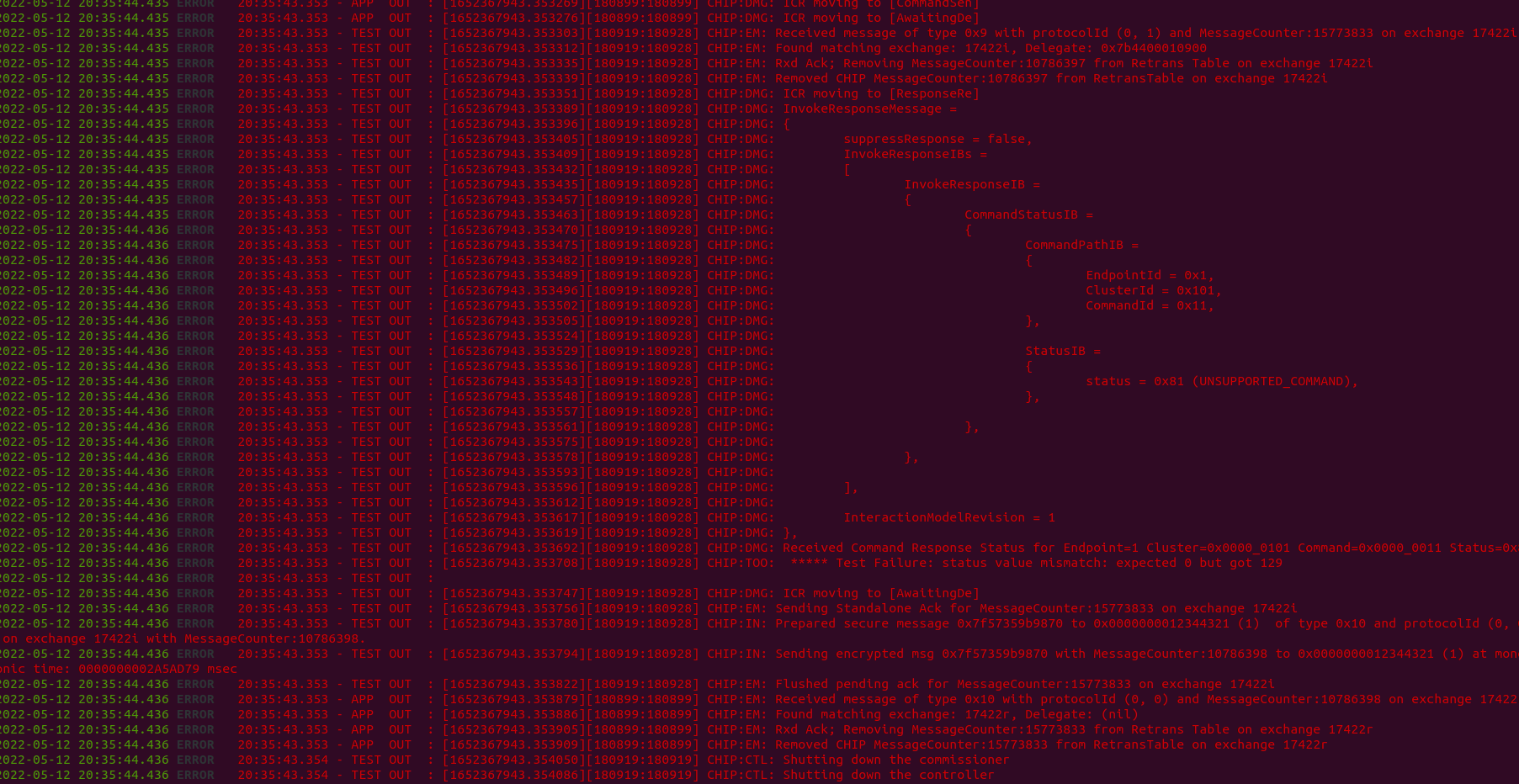 [TC-DL-2.9] SetHolidaySchedule Command showing (0x81 UNSUPPORTED_COMMAND) failure response ...