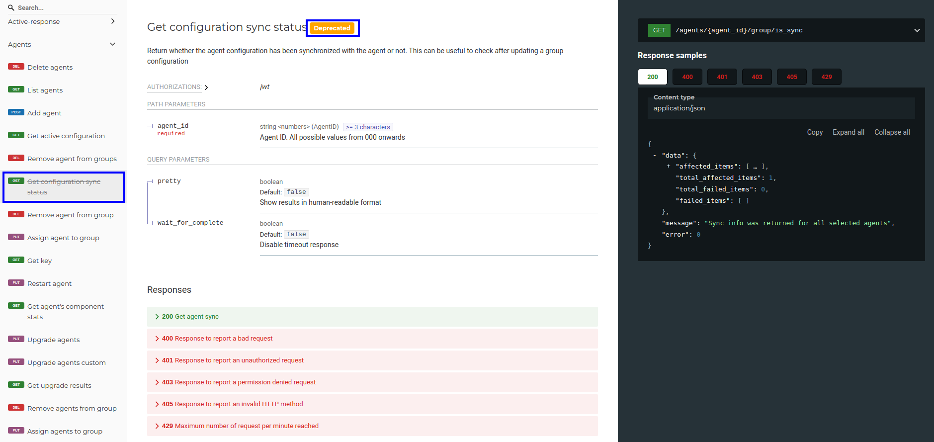 Expand information about API endpoints deprecation in the API reference or response headers ...