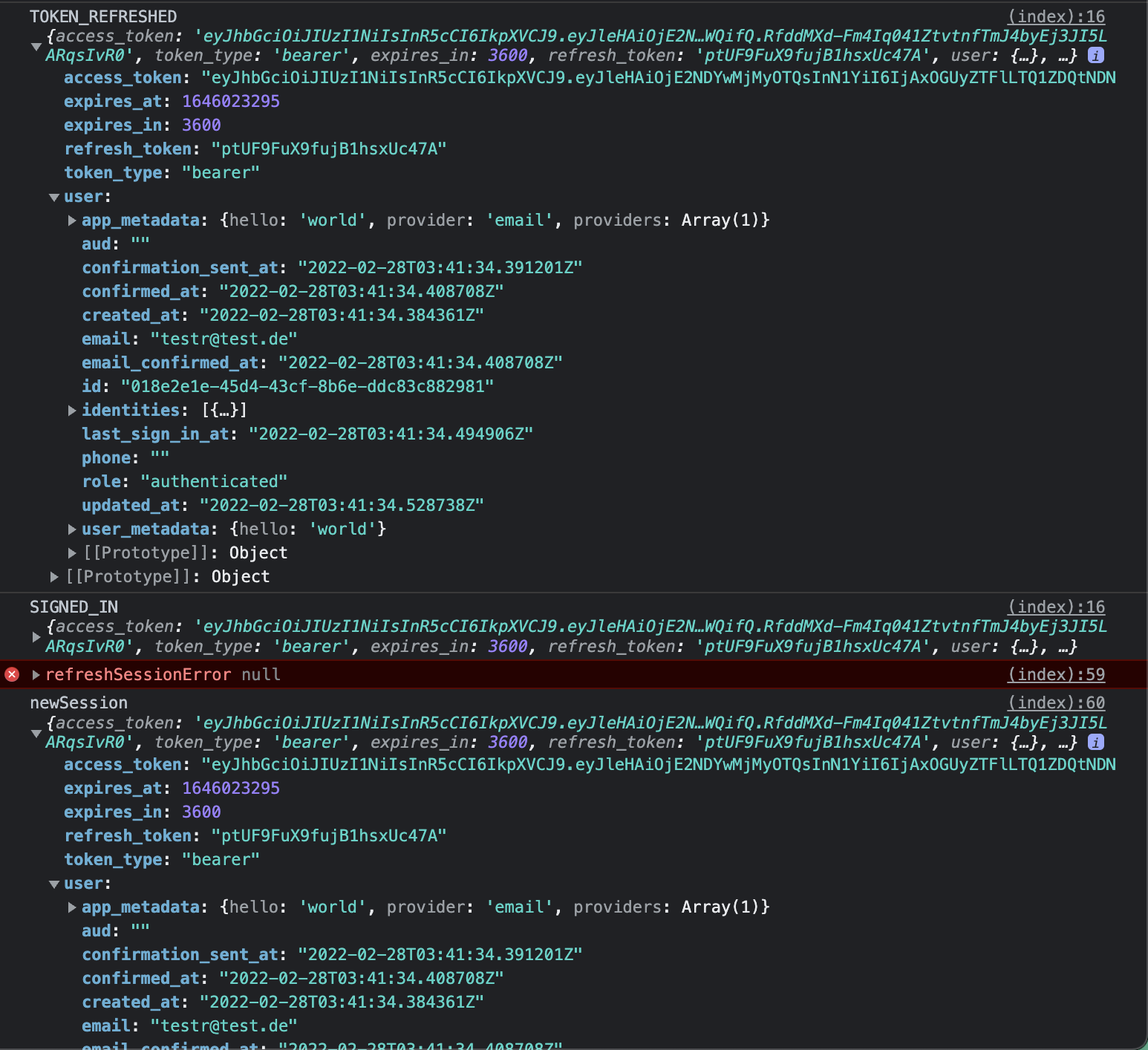 `refreshSession` returns `null` · Issue #185 · supabase/cli · GitHub