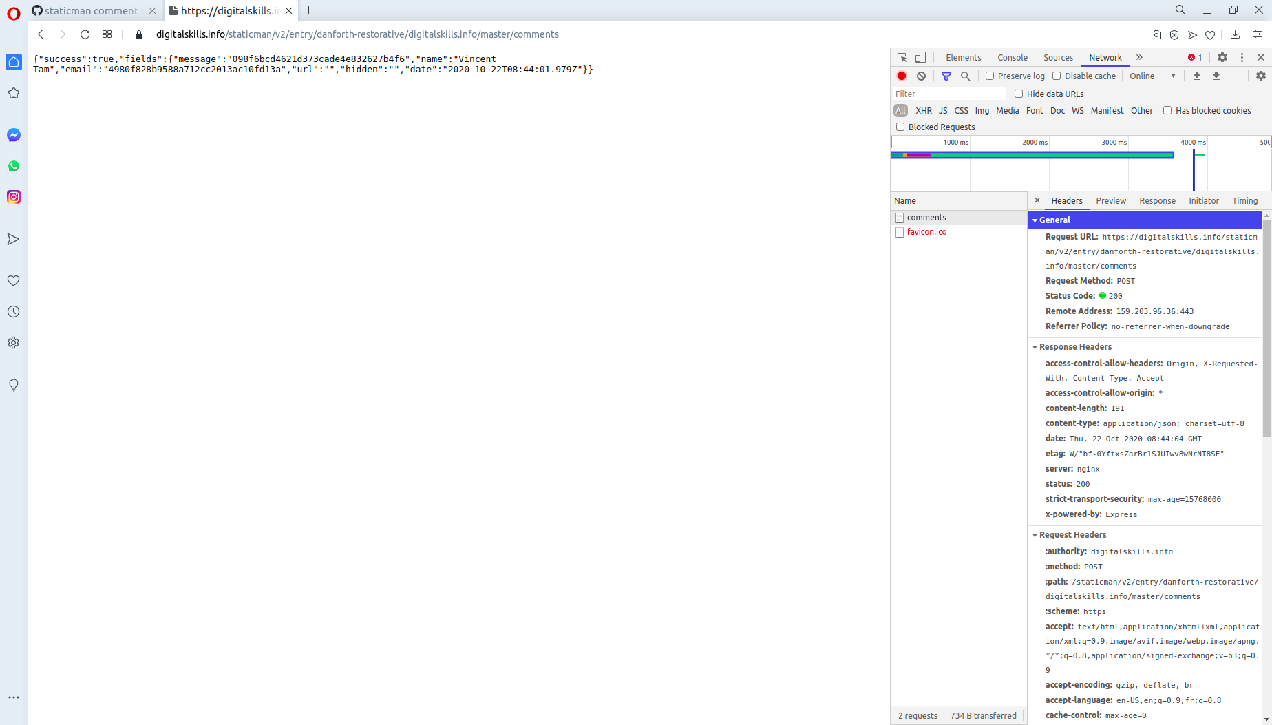 staticman comment submission fails · Issue #731 · daattali/beautiful-jekyll · GitHub