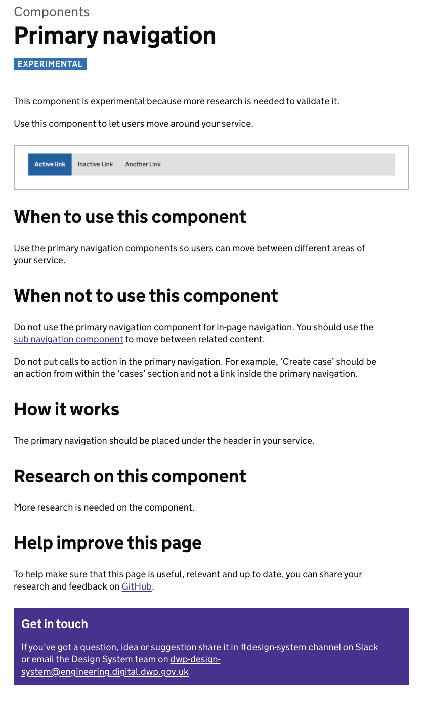 Primary navigation · Issue #435 · dwp/design-system · GitHub