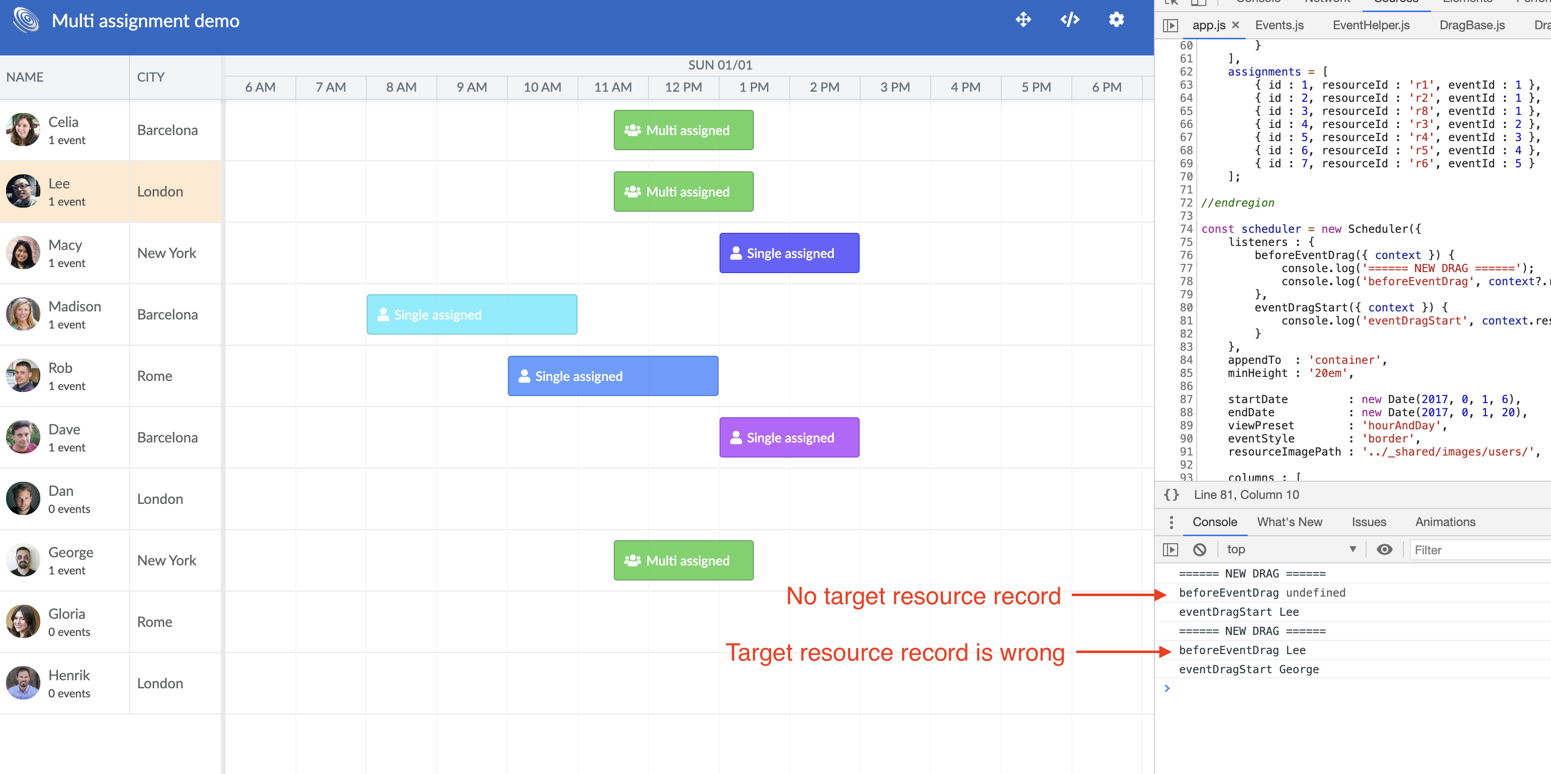 Wrong context is passed to the beforeEventDrag listener · Issue #2151 · bryntum/support · GitHub