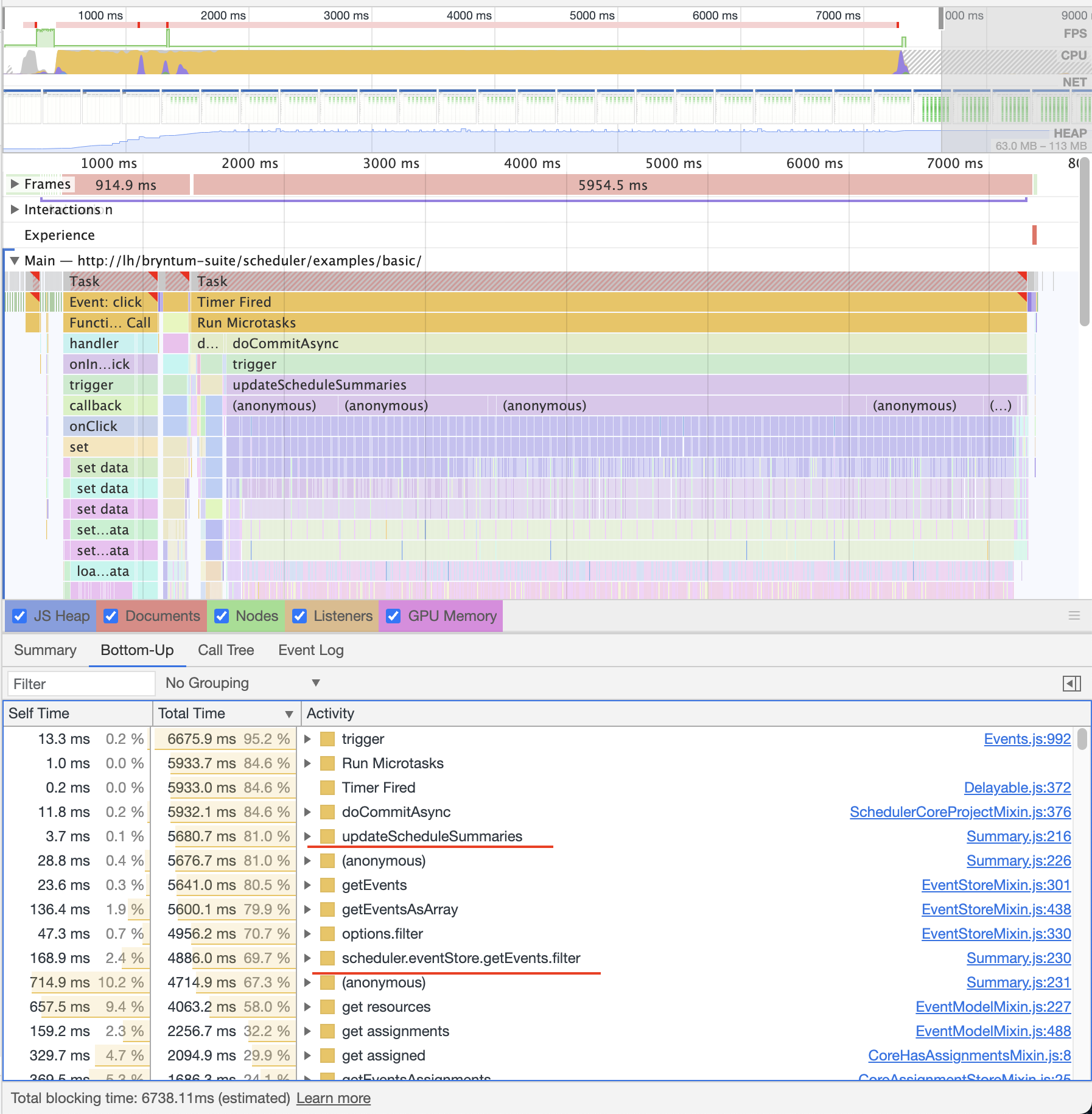 Summary feature and Filter feature work slow together · Issue #2977 · bryntum/support · GitHub