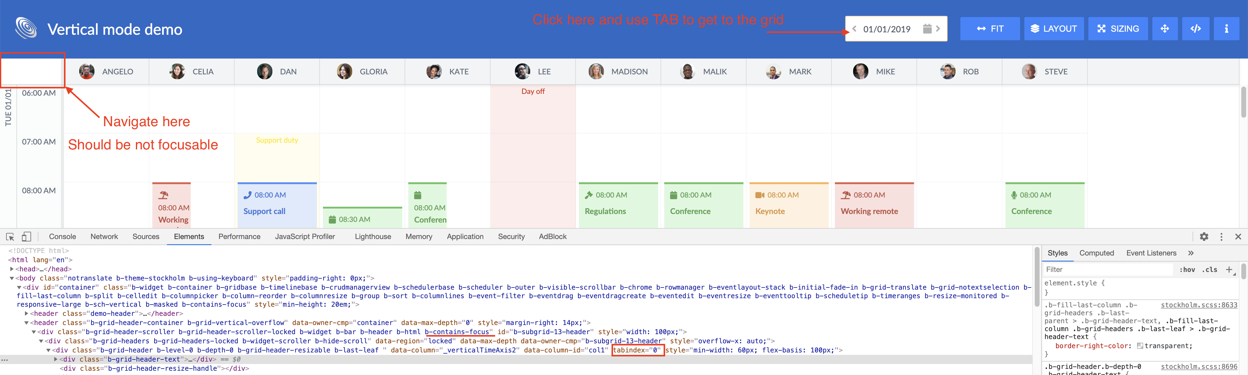 VerticalTimeAxisColumn header should be not focusable · Issue #1067 · bryntum/support · GitHub