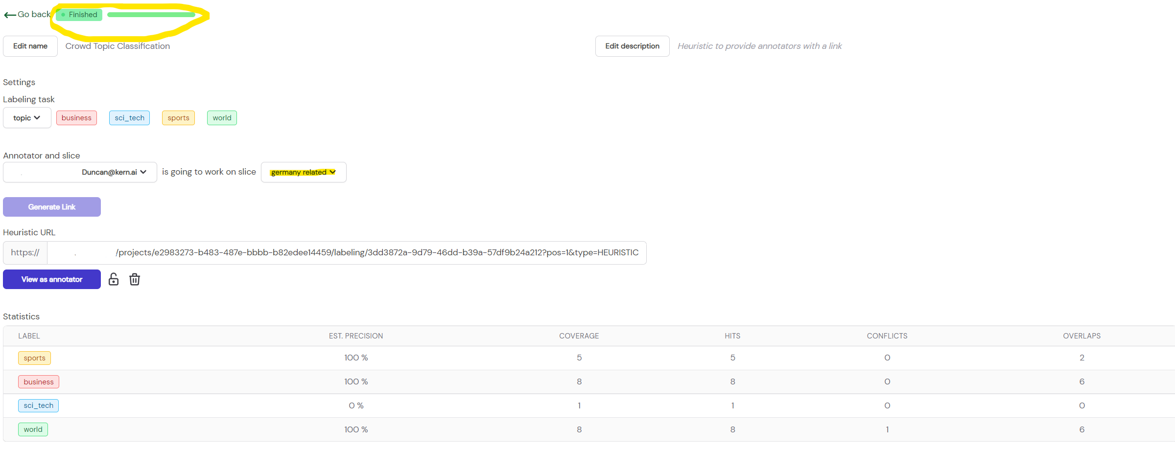 [UX] - Crowd Heuristic Settings should be fixed with the first label that is created · Issue ...
