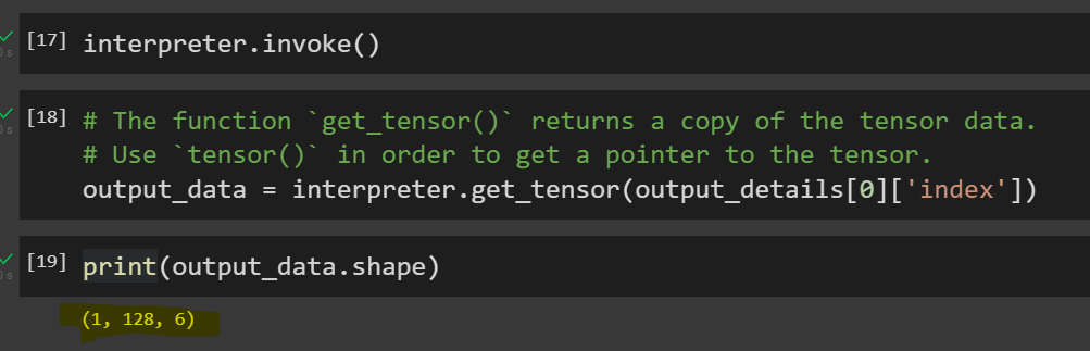 The output_details and actual output of my converted TF lite model are of different shape ...