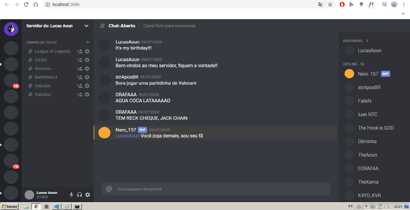 GitHub - LucasAoun/discordUI: Interface do Discord recriada para estudo ...