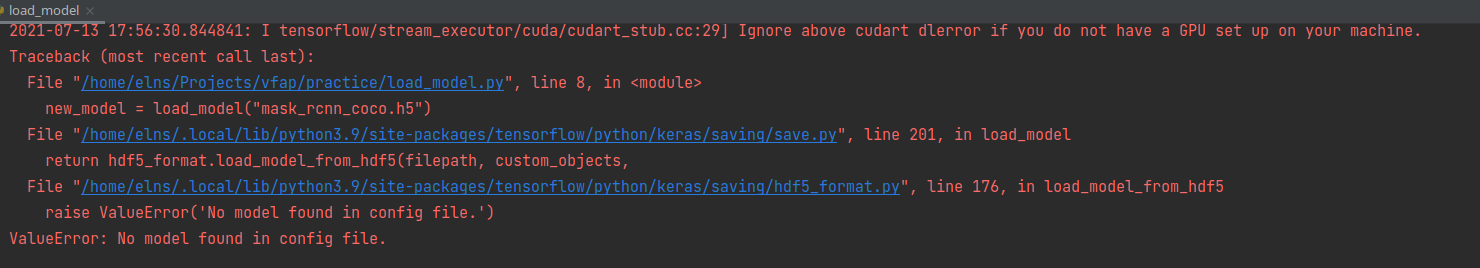 Loading .h5 failed · Issue #2634 · matterport/Mask_RCNN · GitHub