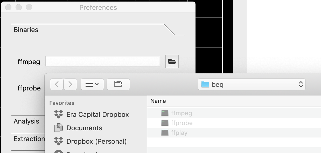 App doesn't see ffmpeg and ffprobe binaries (OSX) · Issue #390 · 3ll3d00d/beqdesigner · GitHub