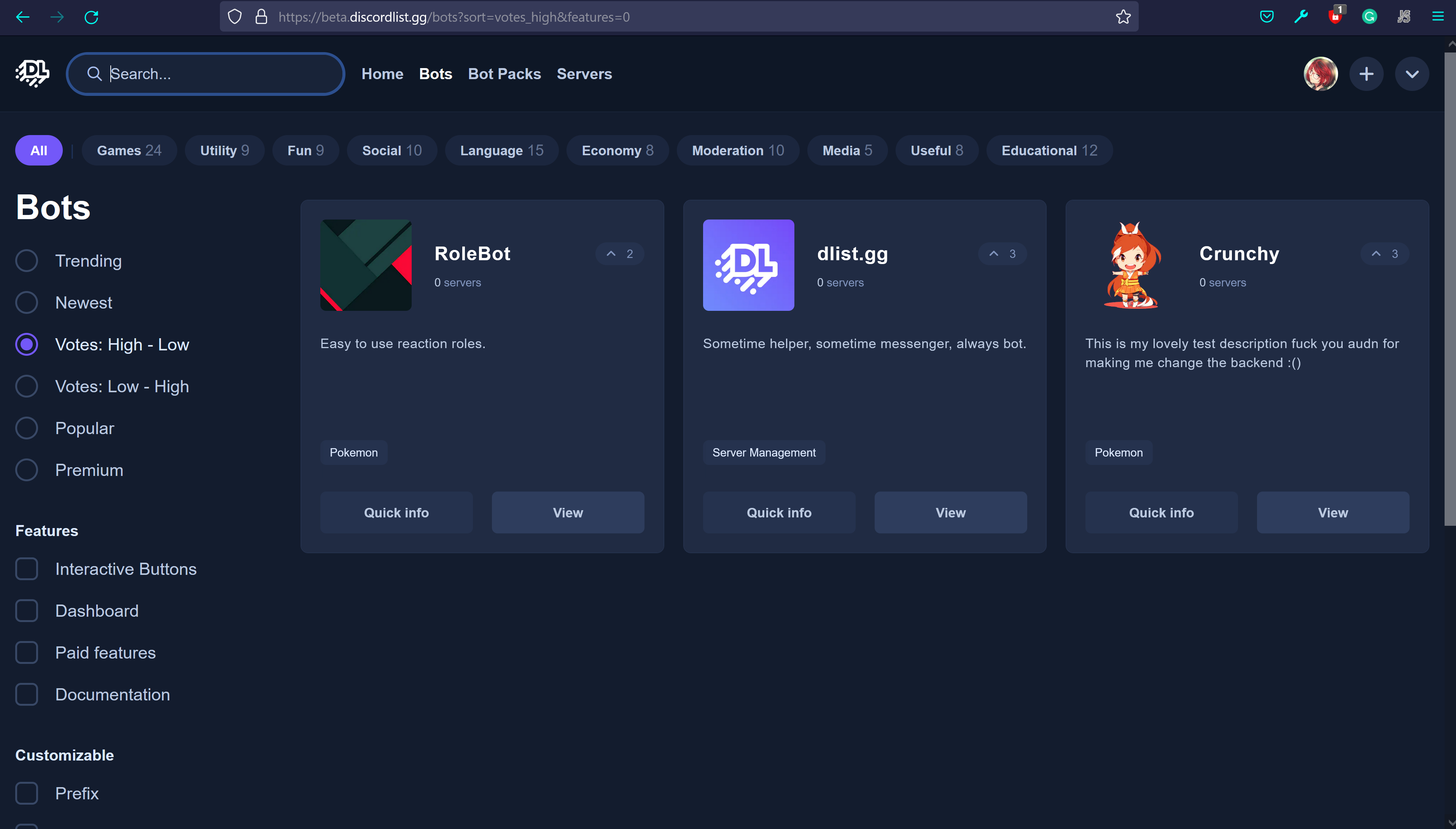 Inconsistent sorting / No sorting be performed at all. · Issue #13 · discordlist-gg/Cronos · GitHub