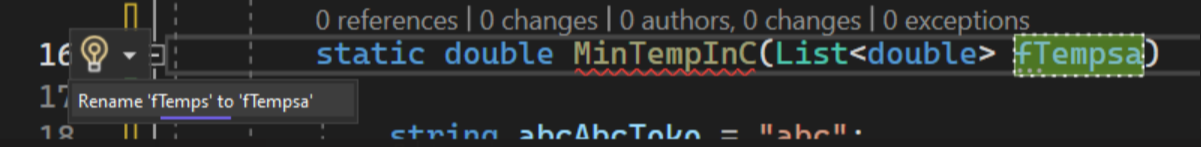Rename code action offered when nothing to rename · Issue #64785 · dotnet/roslyn · GitHub