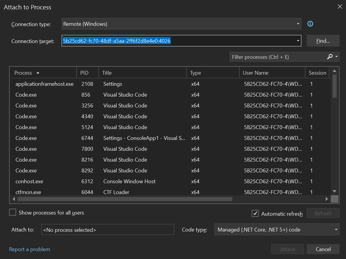 Remote debug windows sandbox from VS · GitHub