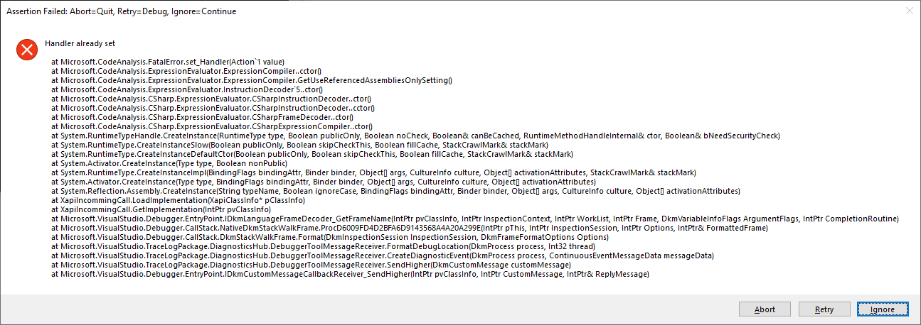 Debugging in liveshare hits fatal error · Issue #46403 · dotnet/roslyn · GitHub