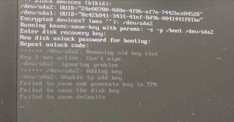 LUKS KEY SEALING TROUBLESHOOTING LOG AND FIX · Issue #674 · linuxboot/heads · GitHub