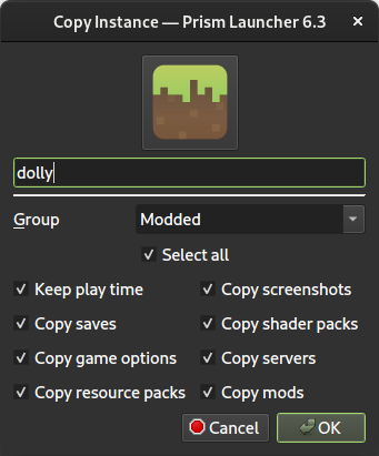 When copying a instance the playtime gets copied. · Issue #897 · PrismLauncher/PrismLauncher ...