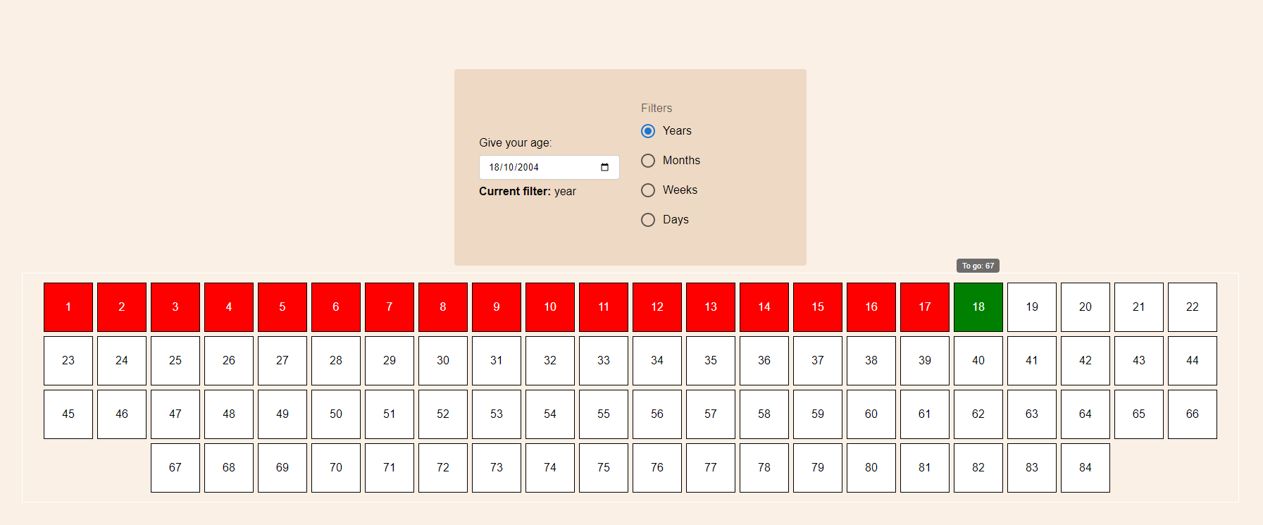GitHub - AlexGill4rd/age-grid: Do you want to see how long you have ...