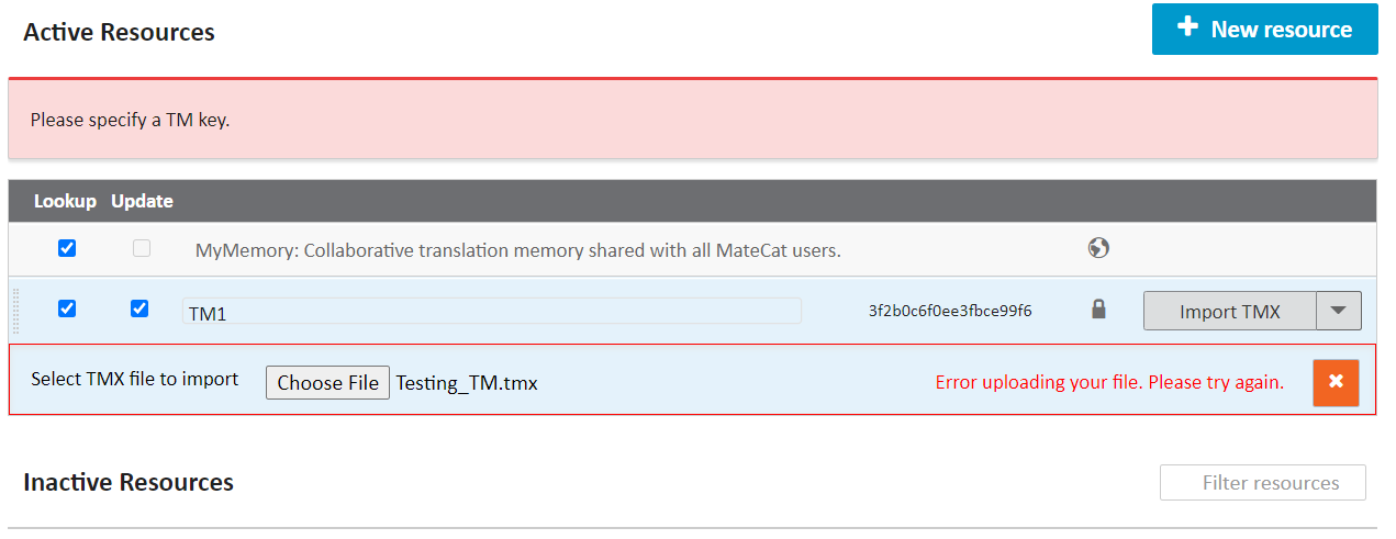 Not able to upload TMX file · Issue #1863 · matecat/MateCat · GitHub