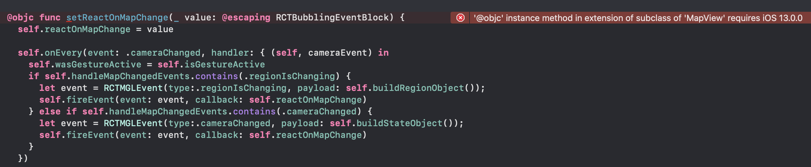 Bug Objc Instance Method In Extension Of Subclass Of Mapview 5428