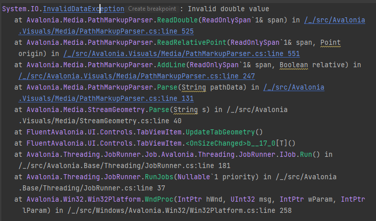 [TabView] AddItem + Resize window => InvalidDataException · Issue #97 · amwx/FluentAvalonia · GitHub