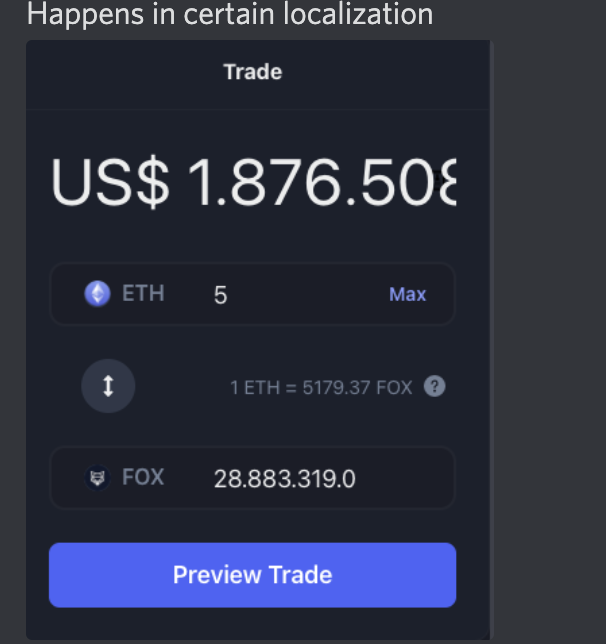 UI: Trade Flow: Font gets clipped · Issue #709 · shapeshift/web · GitHub