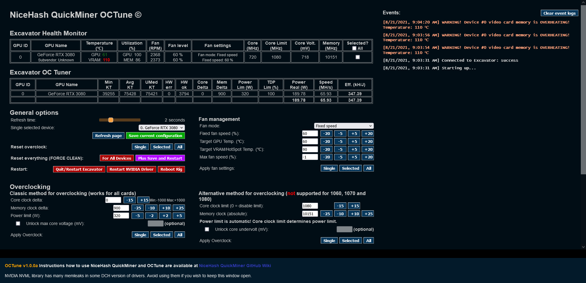 [QUESTION] When fan speed decreases, MH/s decreases · Issue #633 · nicehash/NiceHashQuickMiner ...
