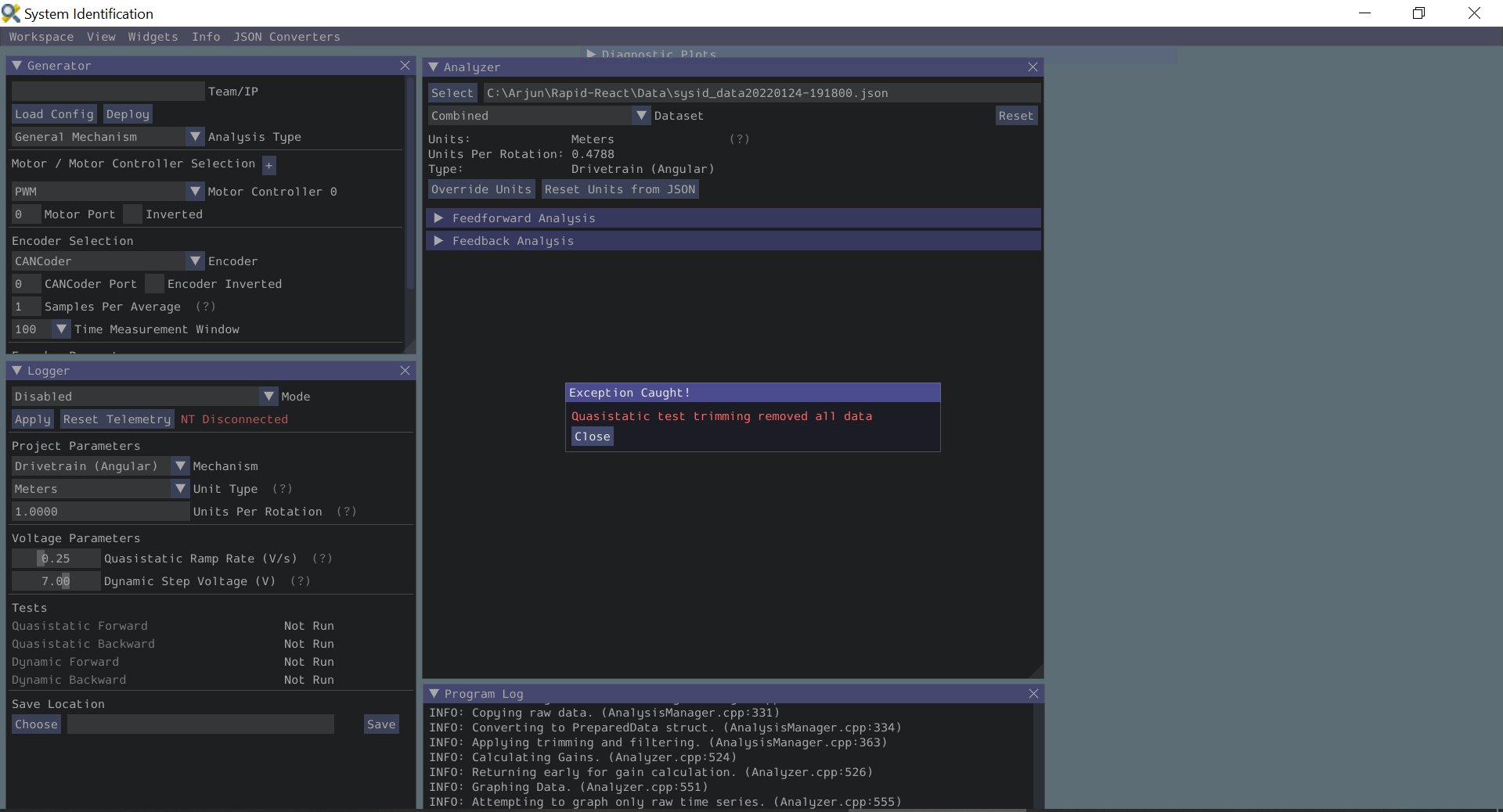 Sysid breaking when using drivetrain (angular) parameter · Issue #324 ...