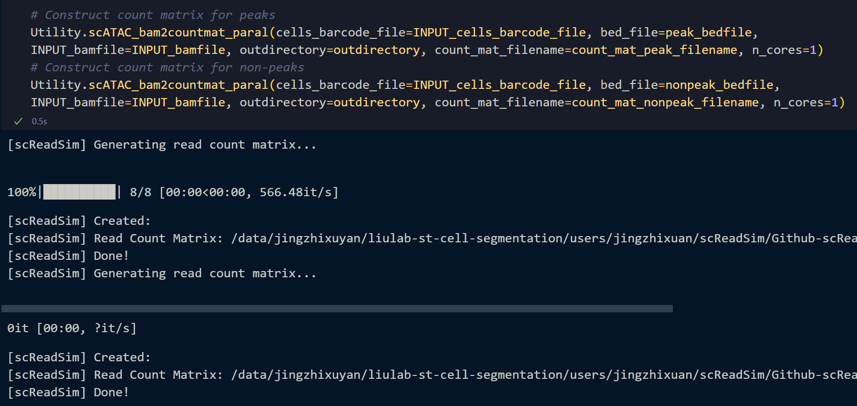 Cannot generate nonpeak matrix correctly · Issue #2 · JSB-UCLA/scReadSim · GitHub