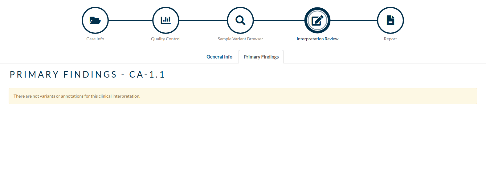 ERROR displayed when no primary findings in a variant interpretations · Issue #230 · opencb ...