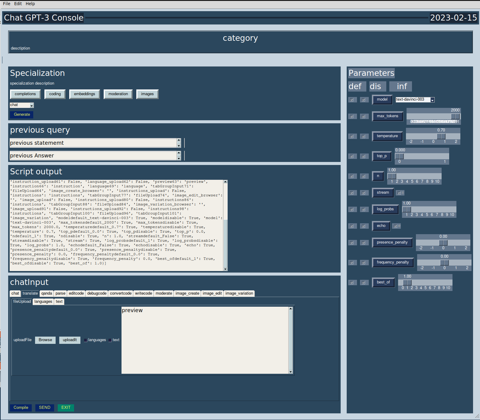 GitHub - putkoff/openAI-chat-GPT: python tools for chat gpt3