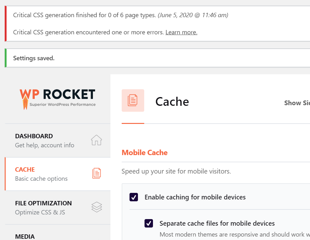 3.6 alpha2 - Invalid admin notice when CPCSS for mobile fails and few PHP notices · Issue #2716 ...