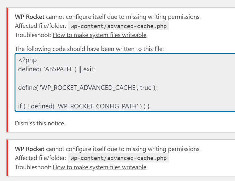 Improve admin notice for invalid content in advanced-cache.php · Issue #2730 · wp-media/wp ...