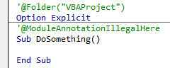 Folder Annotation Scope · Issue #3393 · rubberduck-vba/Rubberduck · GitHub