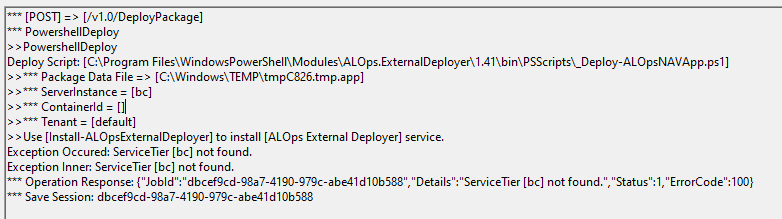 "ServiceTier [bc] not found" in Release Pipeline BC21 · Issue #5 · HodorNV/ALOps-External ...