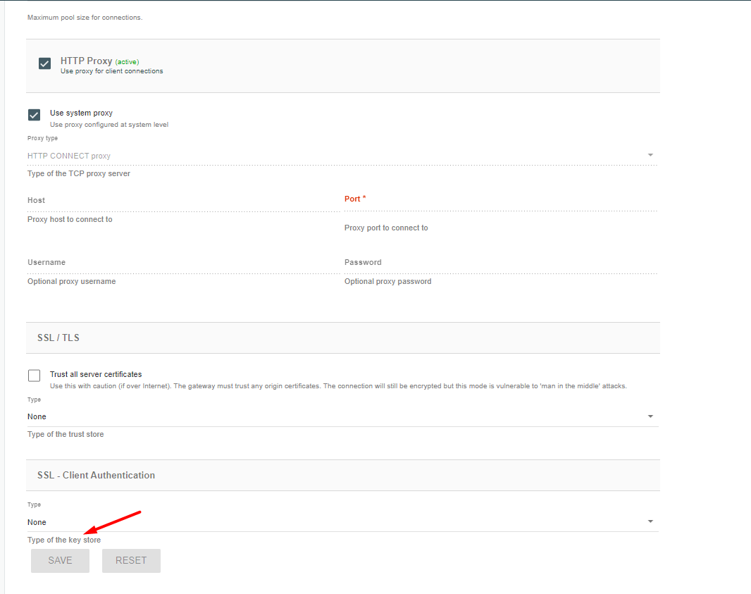 [console] When you check/activate HTTP Proxy with System Proxy in Endpoint configuration, Save ...