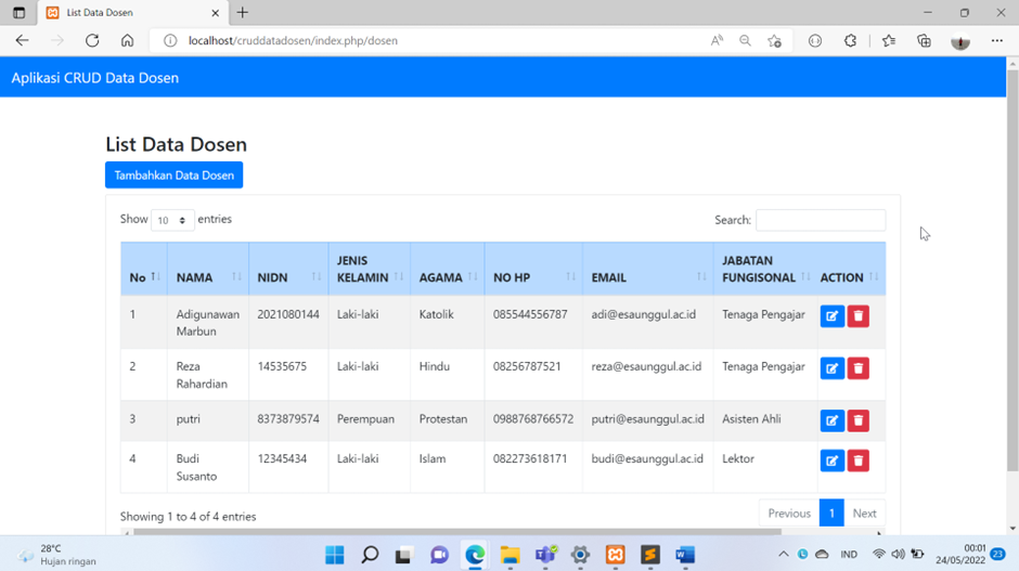 GitHub - adimarbun/CI-3-CRUD-Data-Dosen: CRUD Menggunakan CI 3