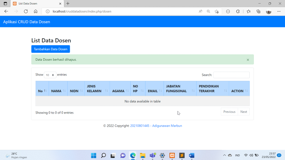 GitHub - adimarbun/CI-3-CRUD-Data-Dosen: CRUD Menggunakan CI 3