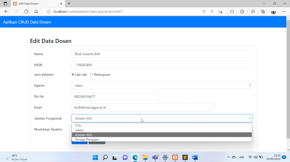 GitHub - adimarbun/CI-3-CRUD-Data-Dosen: CRUD Menggunakan CI 3
