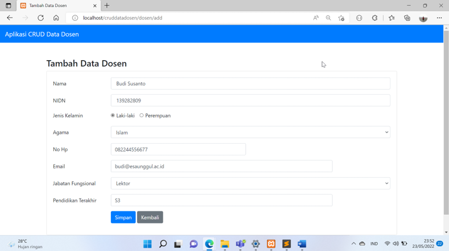 GitHub - adimarbun/CI-3-CRUD-Data-Dosen: CRUD Menggunakan CI 3