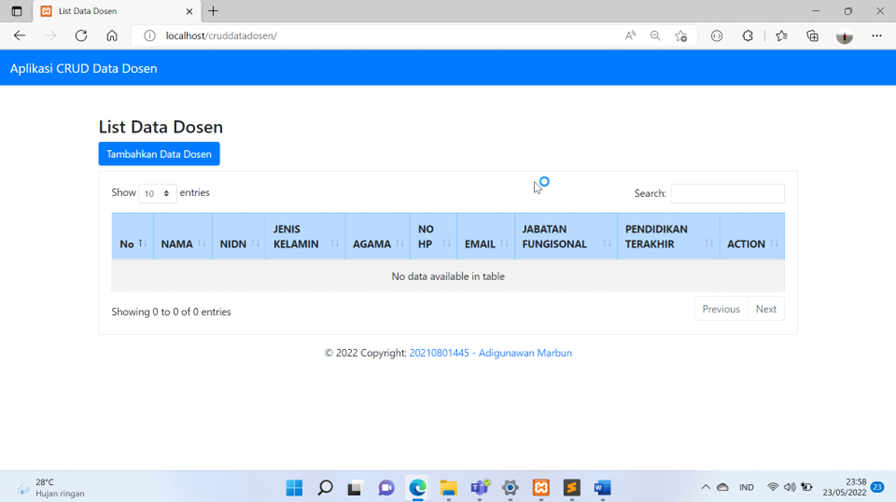 GitHub - adimarbun/CI-3-CRUD-Data-Dosen: CRUD Menggunakan CI 3