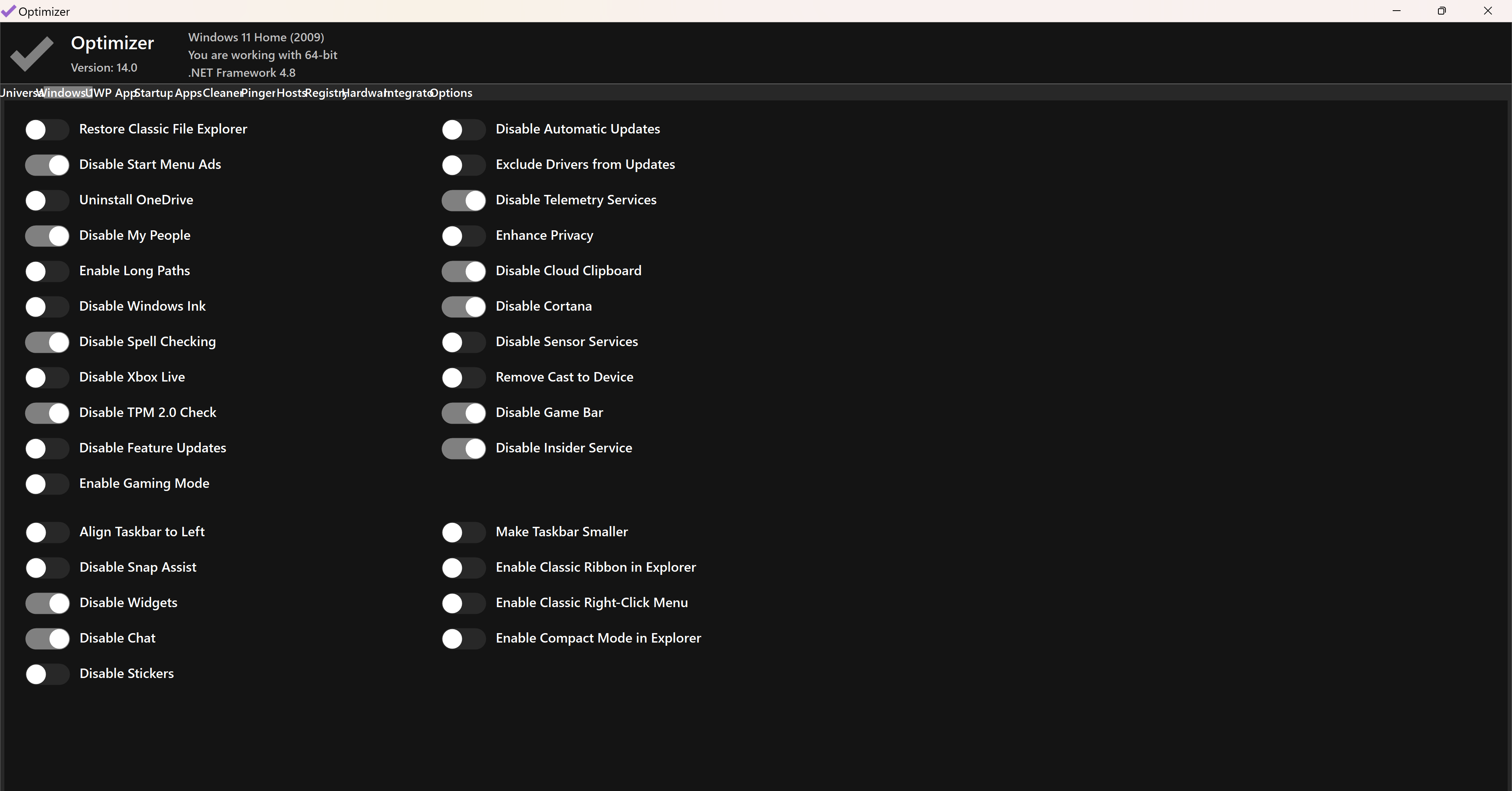 Personalization Lock Screen and Optimizer Menu · Issue #236 · hellzerg/optimizer · GitHub