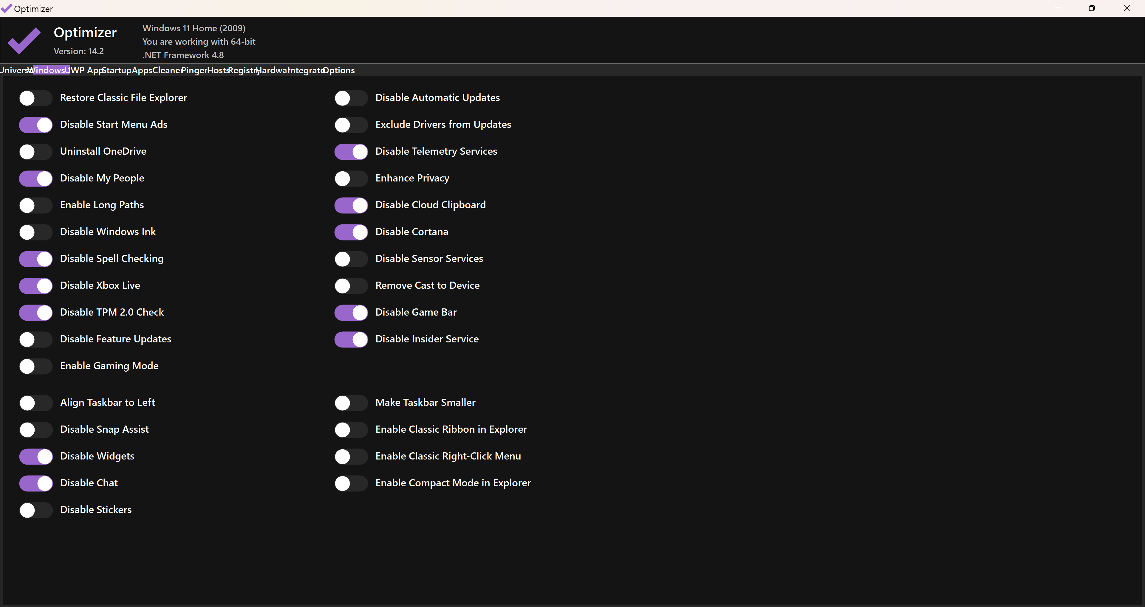 Personalization Lock Screen and Optimizer Menu · Issue #236 · hellzerg/optimizer · GitHub