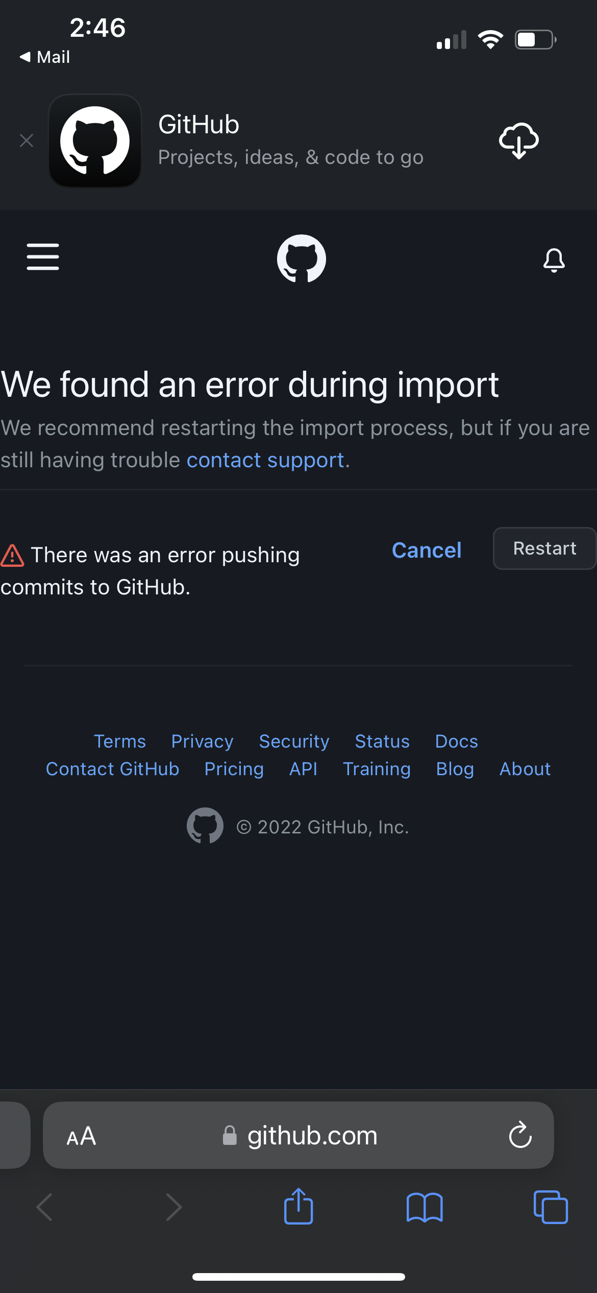 We found an error during import · community · Discussion #39786 · GitHub
