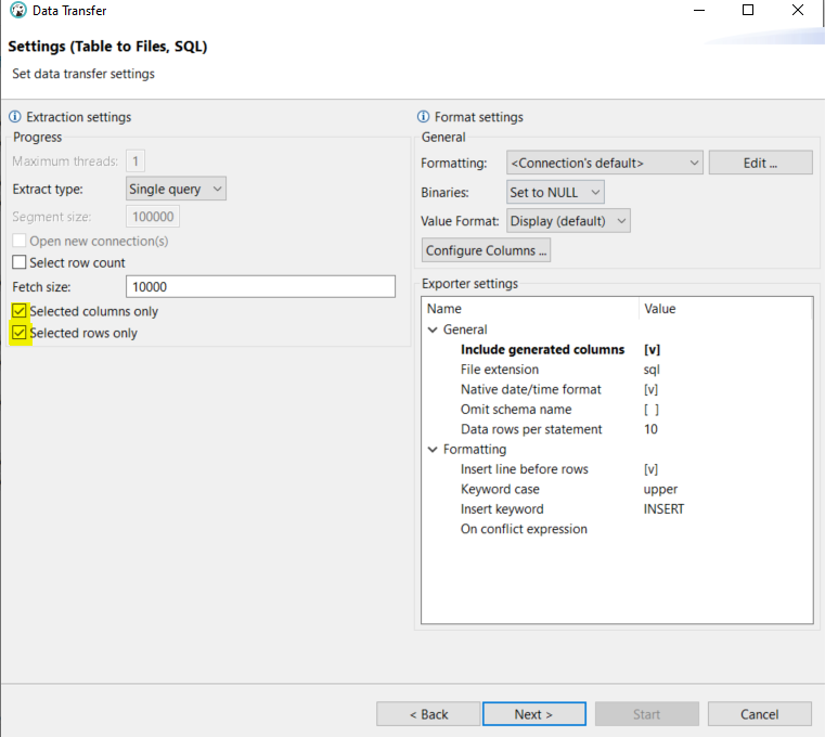 Export to SQL insert statement not working with selected columns · Issue #12606 · dbeaver ...