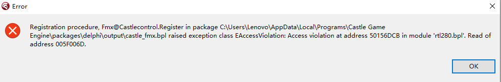 Fail to install TCastleControl in Delphi 11 · Issue #472 · castle-engine/castle-engine · GitHub