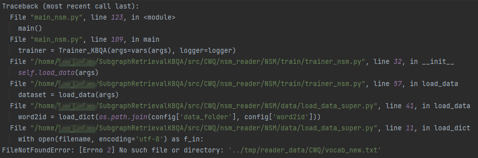 Error when executing 'run_train_nsm.py' for CWQ · Issue #6 · RUCKBReasoning ...