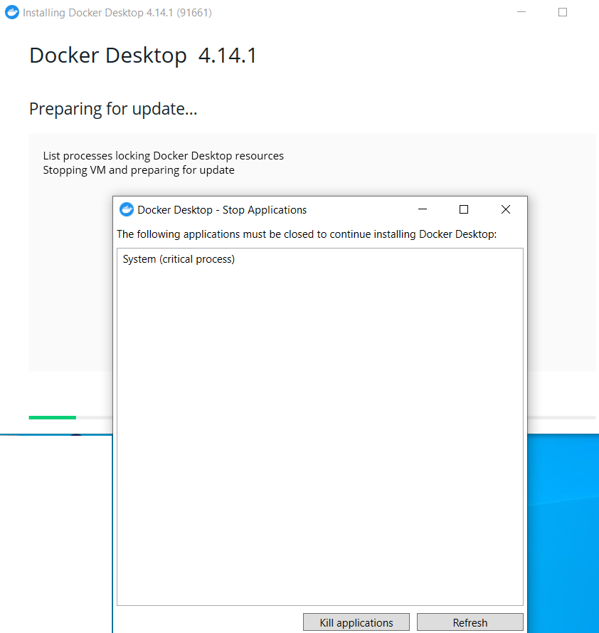 Update From 4 14 0 To 4 14 1 Hangs With Kill Processes Window For Minutes · Issue 13079